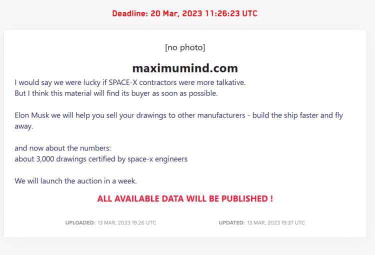 Lockbit Behind Maximum Industries Breach, SpaceX Impacted