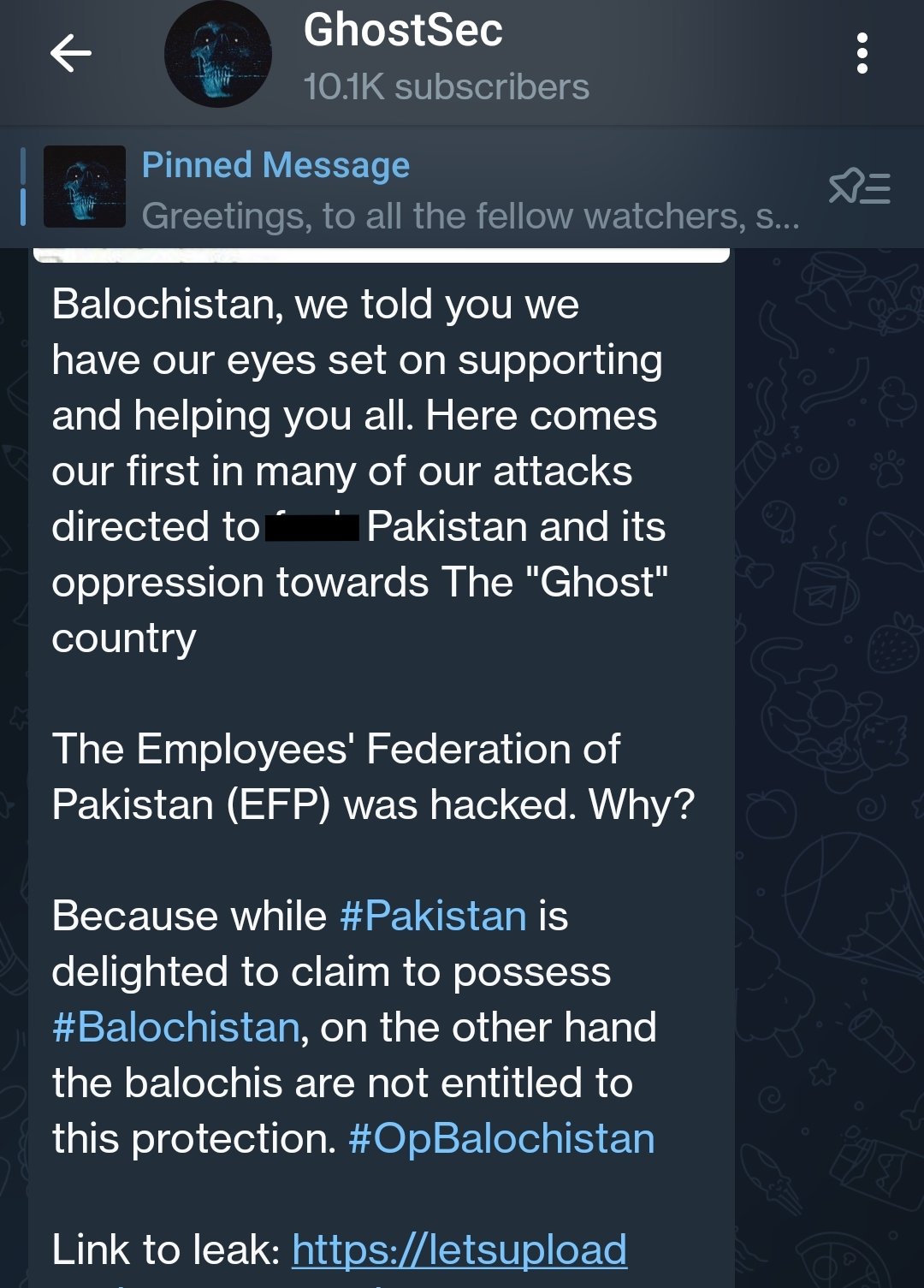 GhostSec Joins Balochistan Conflict, Attacks Employee Federation Of ...