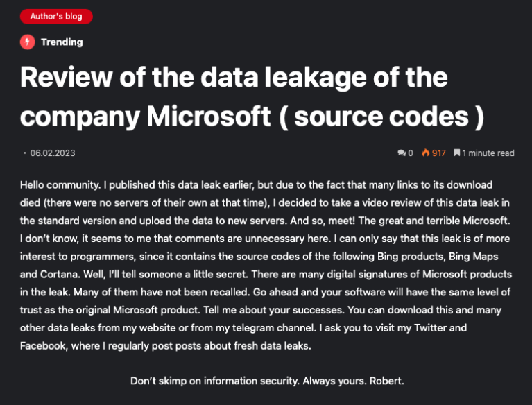 Bing Maps And Cortana Source Codes Leaked!