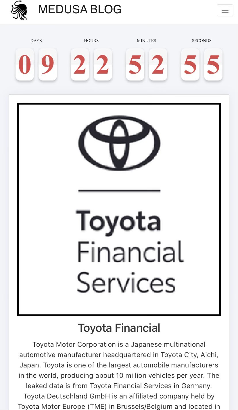 Toyota Financial Services Cyberattack Confirmed