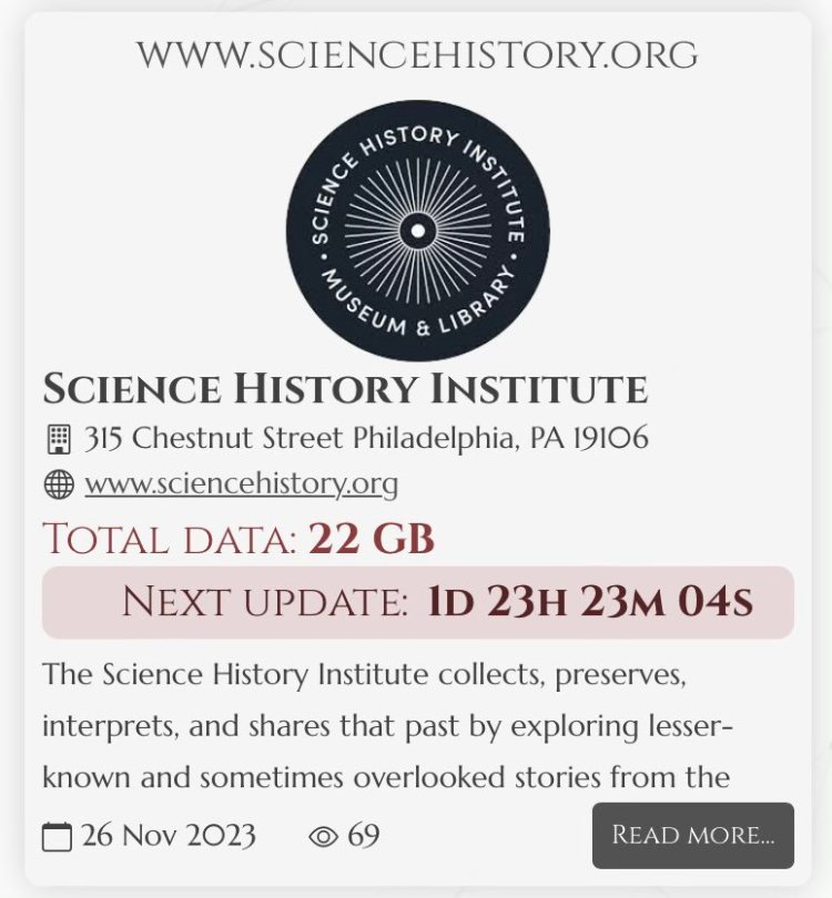 Science History Institute Data Leak Exposes 22 GB Data