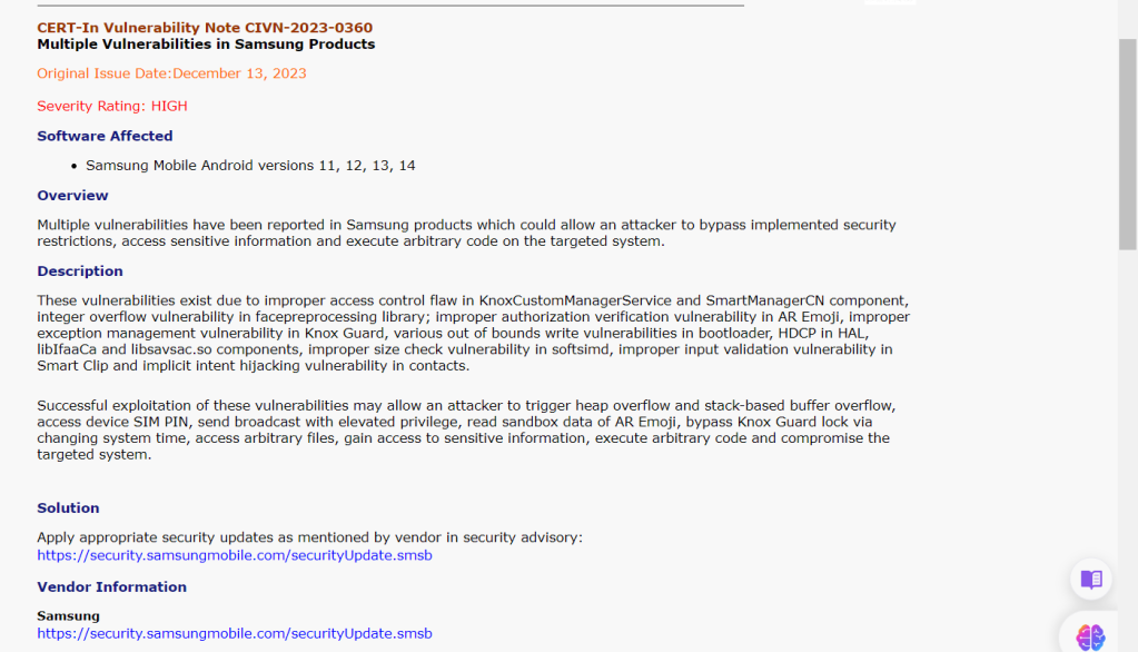 Samsung Security Alert: CERT-In Warning
