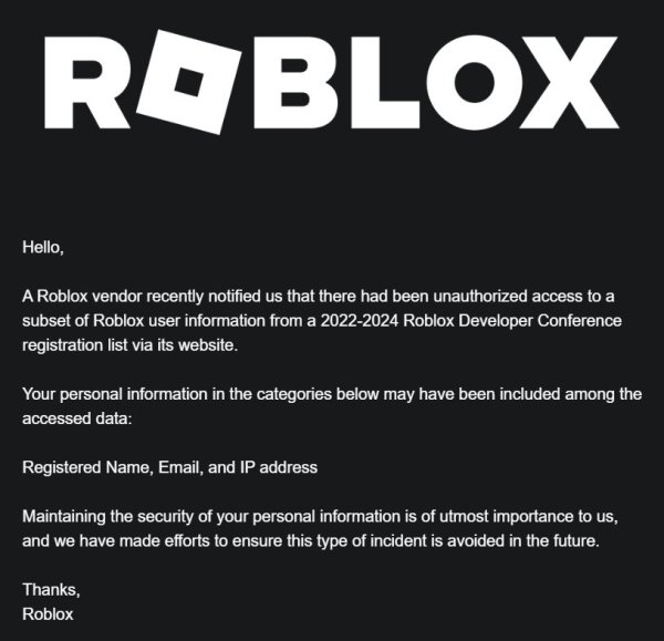 Third Party Data Breach Exposes Roblox Video Game Developers Data